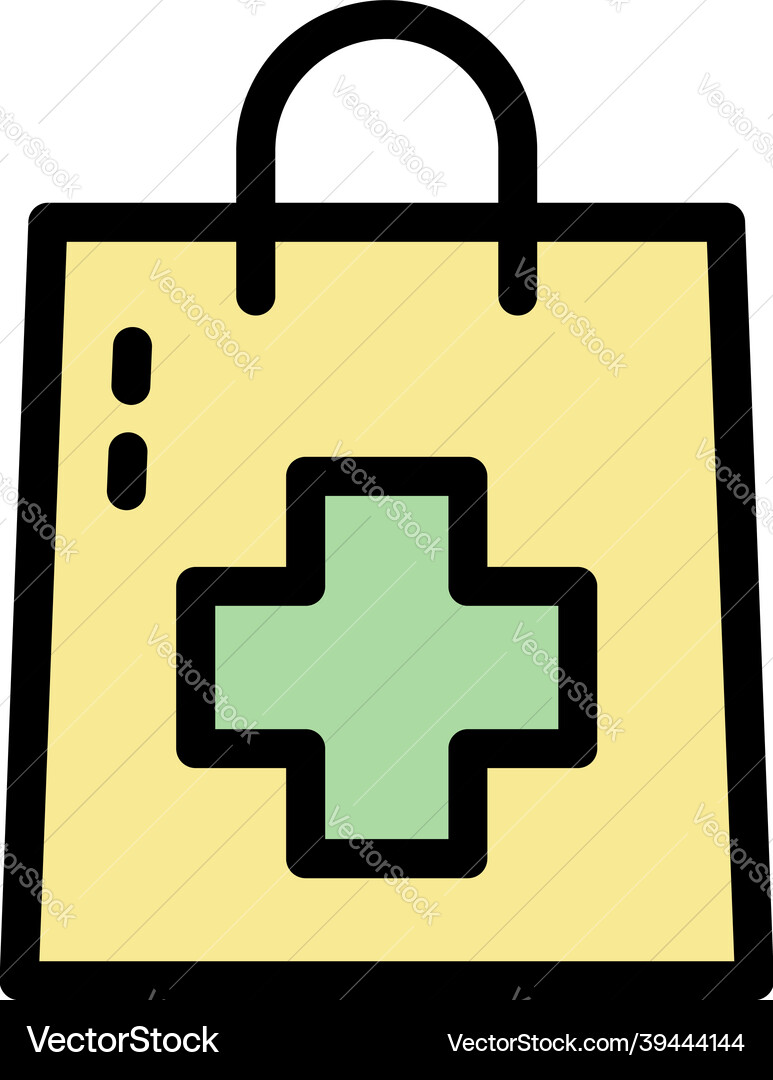 Pharmacy package icon color outline Royalty Free Vector
