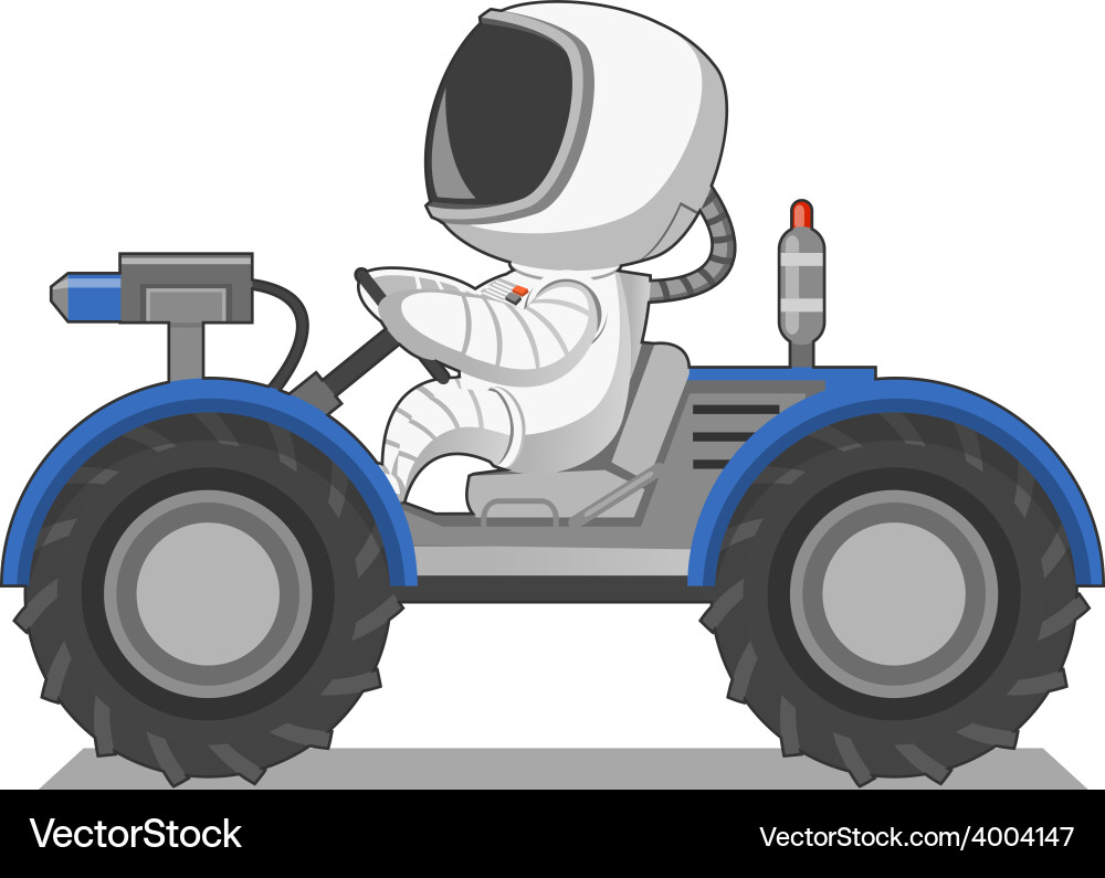 Astronaut on the lunar rover Royalty Free Vector Image