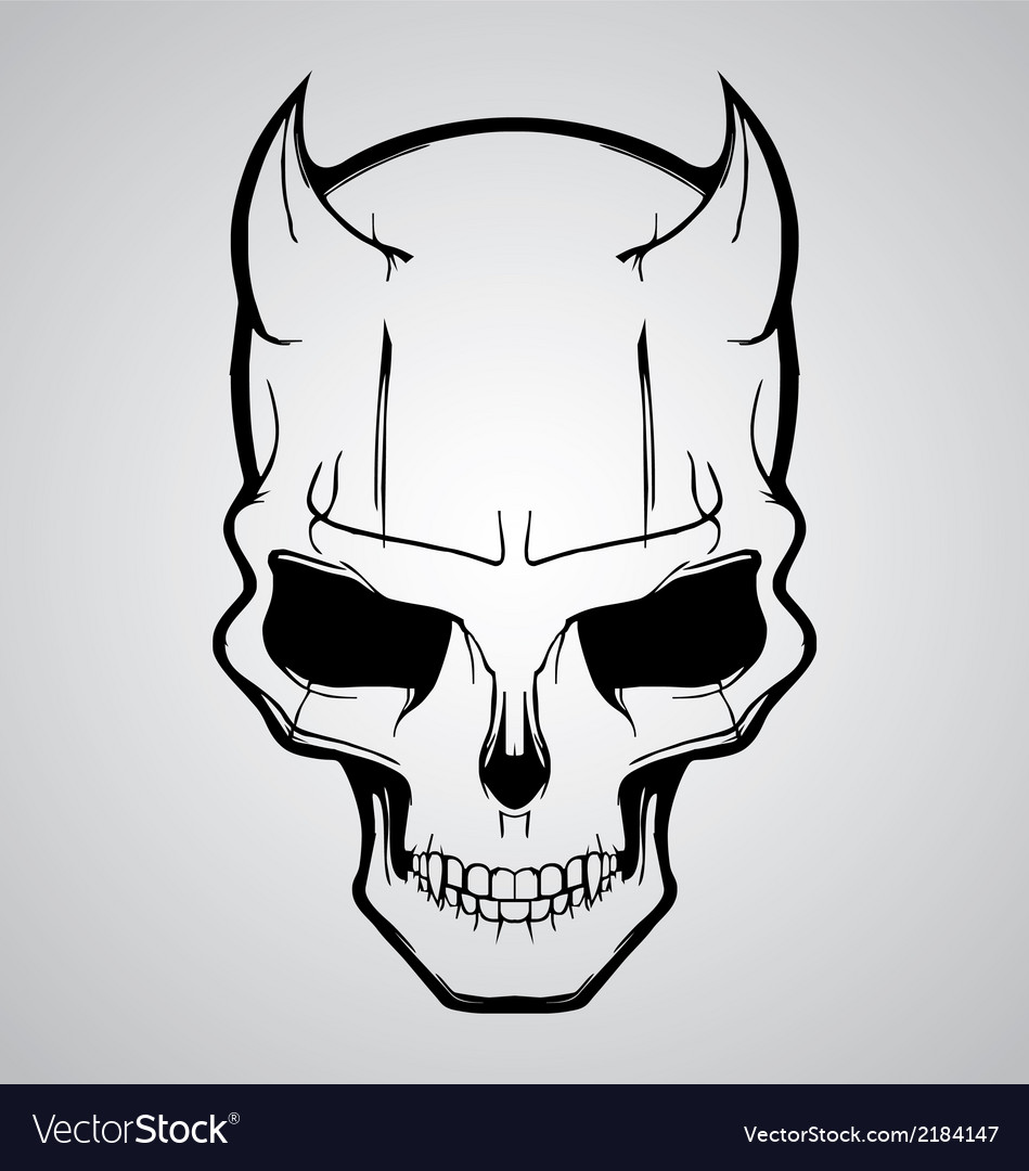 Devil Skull Royalty Free Vector Image - VectorStock
