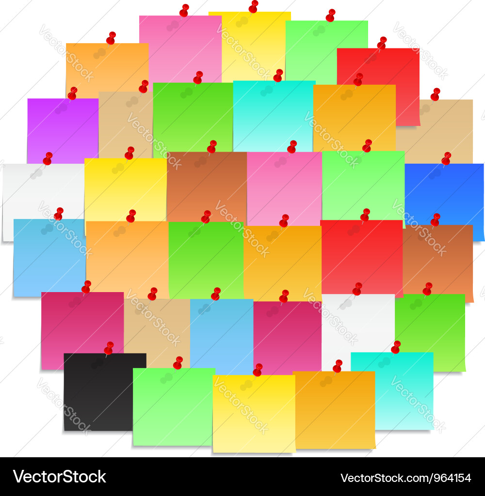 Circle made of post-it notes Royalty Free Vector Image