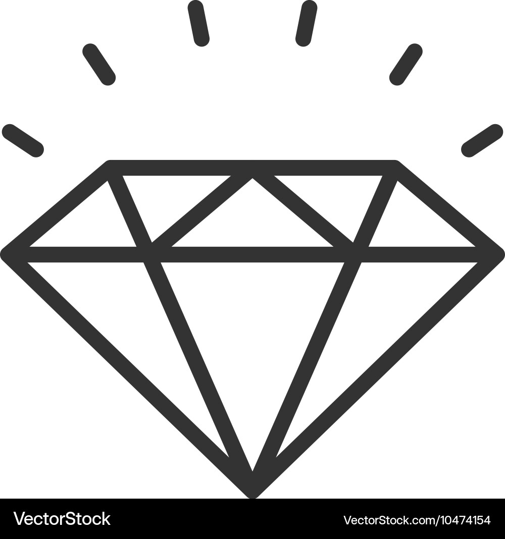 Diamond outline icon Royalty Free Vector Image