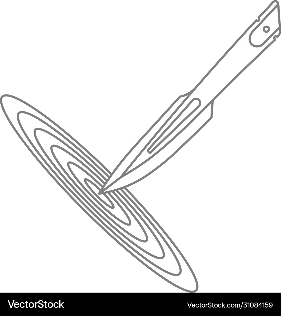 Contour throwing knife in target Royalty Free Vector Image