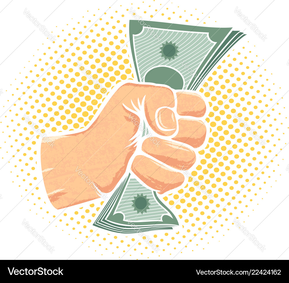 Hand with money Royalty Free Vector Image - VectorStock