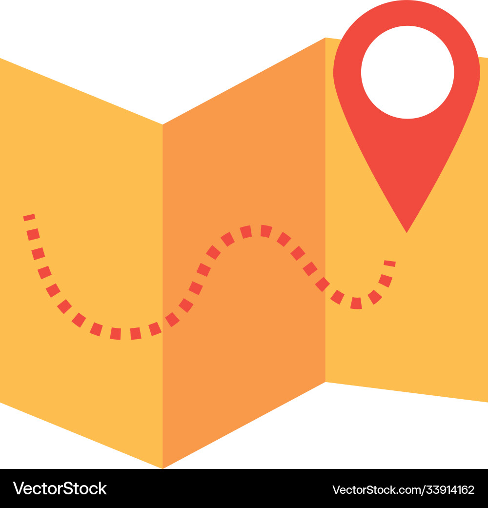 Summer vacation travel folded map location Vector Image