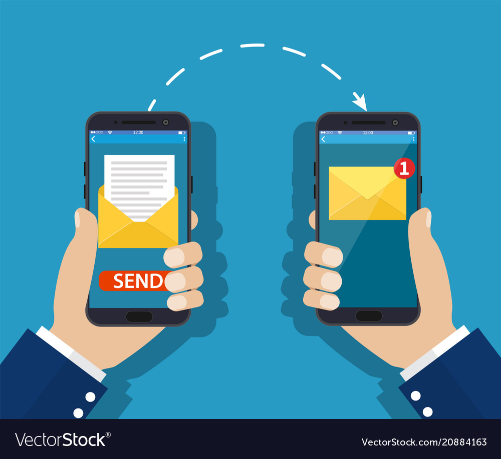 Sending message process concept Royalty Free Vector Image Sending message process concept Royalty Free Vector Image
