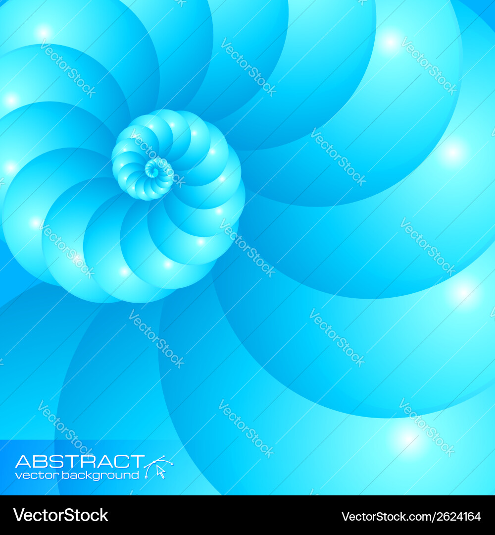 Blue spiral abstract background Royalty Free Vector Image