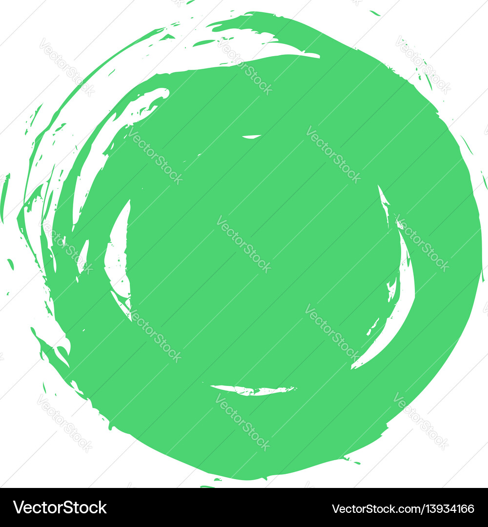 Green brush stroke circle shape Royalty Free Vector Image