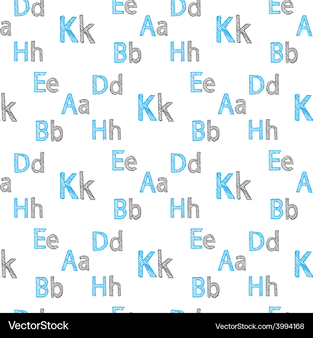 Seamless pattern of english letters Royalty Free Vector