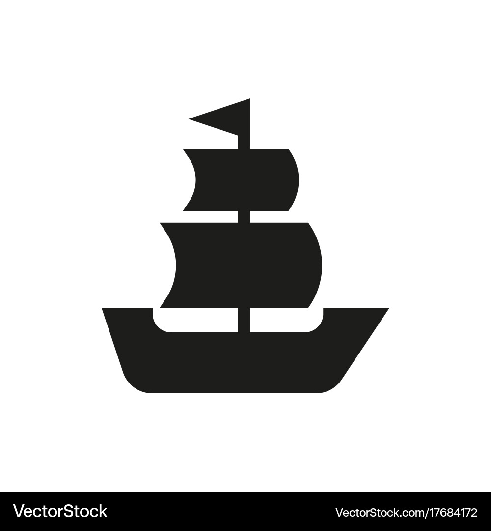 Sailing ship icon on white background Royalty Free Vector