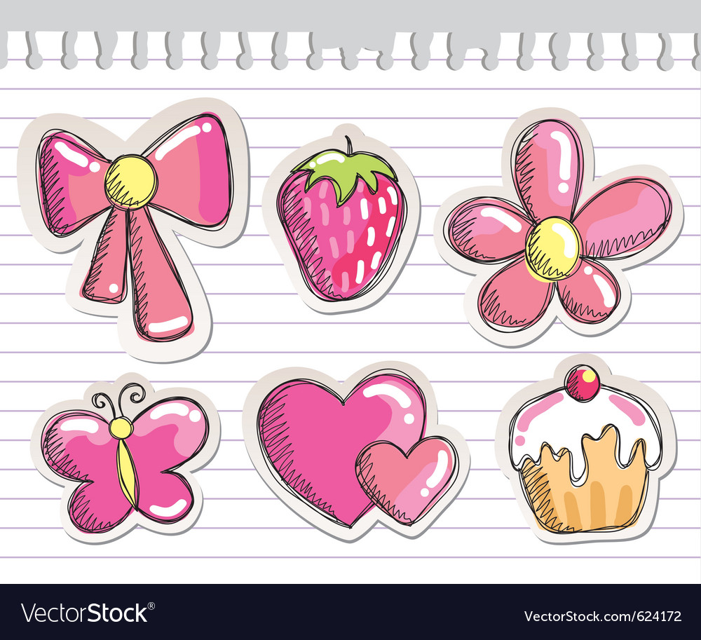 Set Of Stickers Royalty Free Vector Image Vectorstock