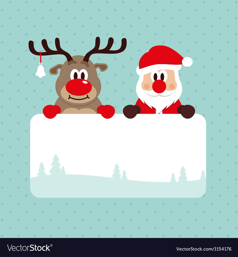 Christmas Santa And Rudolph Royalty Free Vector Image