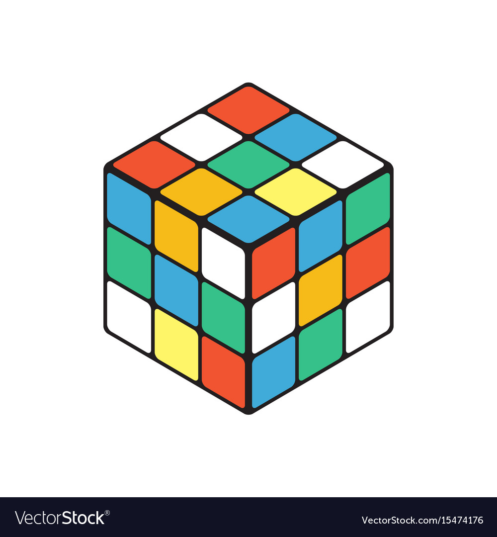Colored cube in isometry isolated on a white Vector Image Colored cube in isometry isolated on a white Vector Image