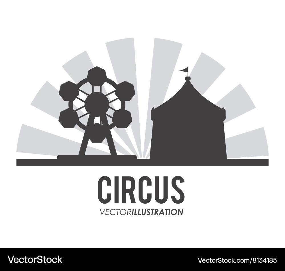 Circus wheel and tent design Royalty Free Vector Image