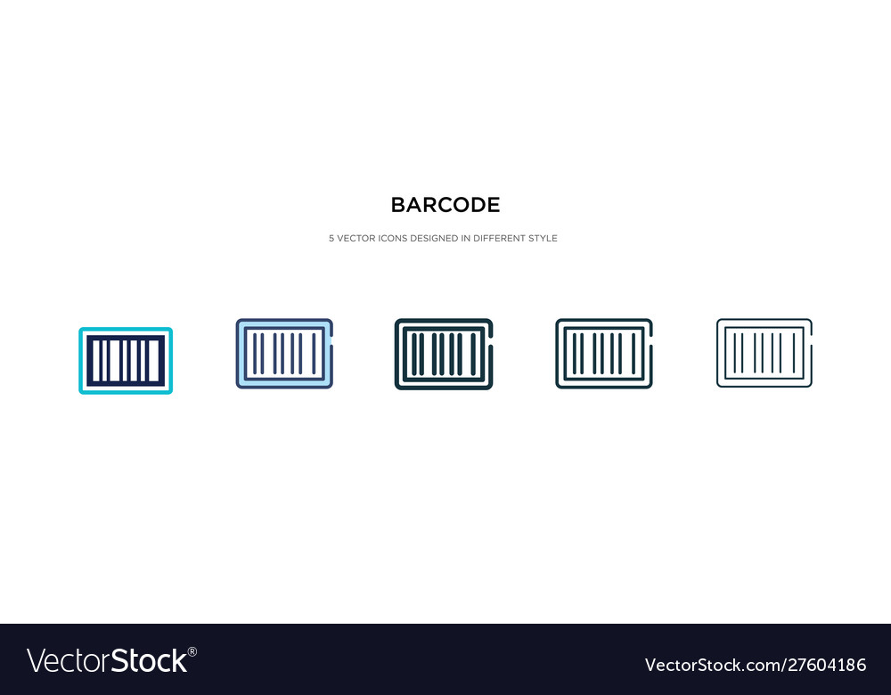Barcode icon in different style two colored Vector Image