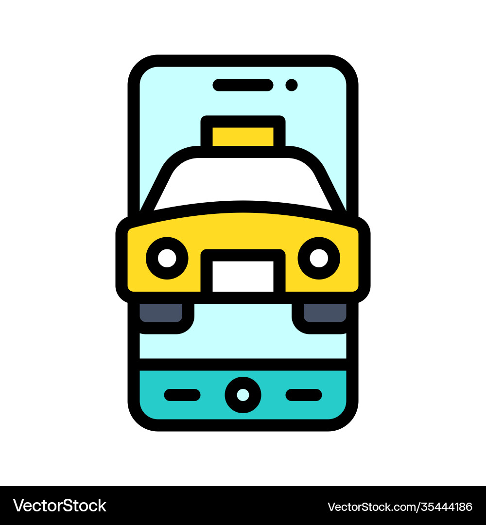 Taxi app icon mobile application Royalty Free Vector Image
