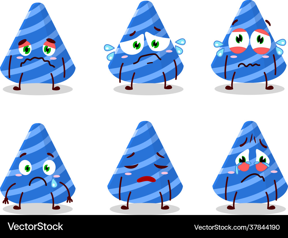 Party hat cartoon character with sad expression Vector Image