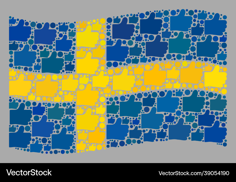 Waving selection sweden flag - collage with thumb Vector Image