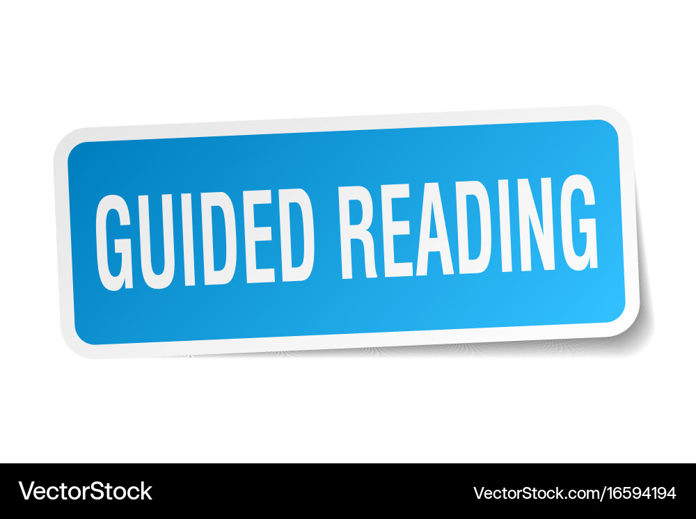 Guided reading square sticker on white Royalty Free Vector