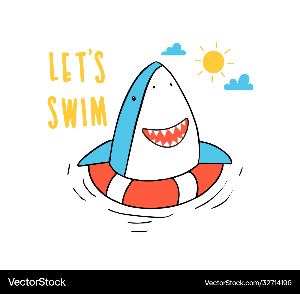 Hand drawing shark Royalty Free Vector Image - VectorStock
