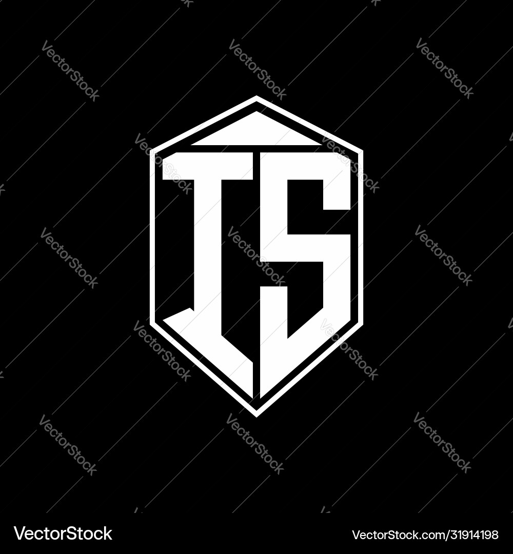 Is logo monogram with emblem shape combination Vector Image