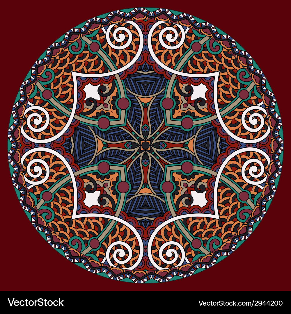 Decorative design of circle dish template round Vector Image