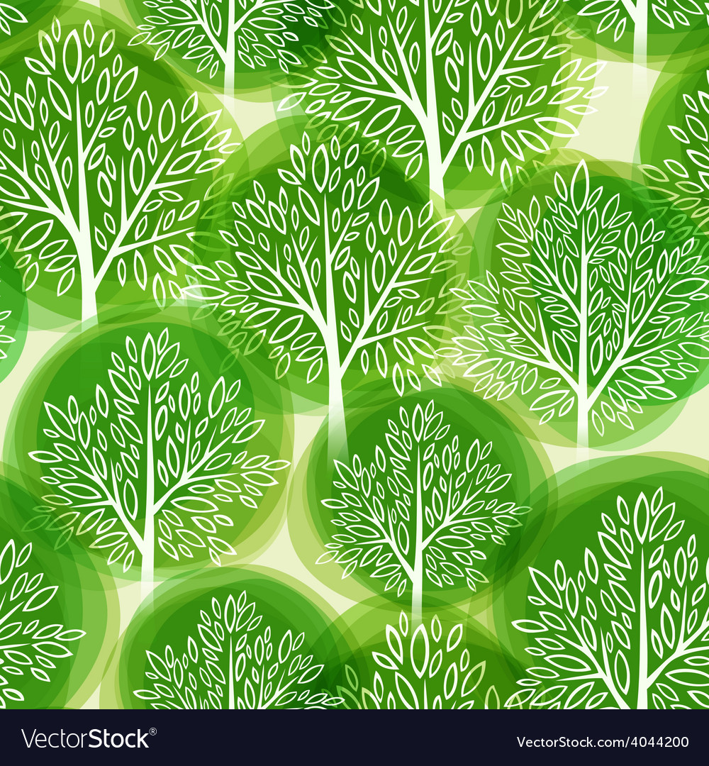 Tree seamless pattern Royalty Free Vector Image