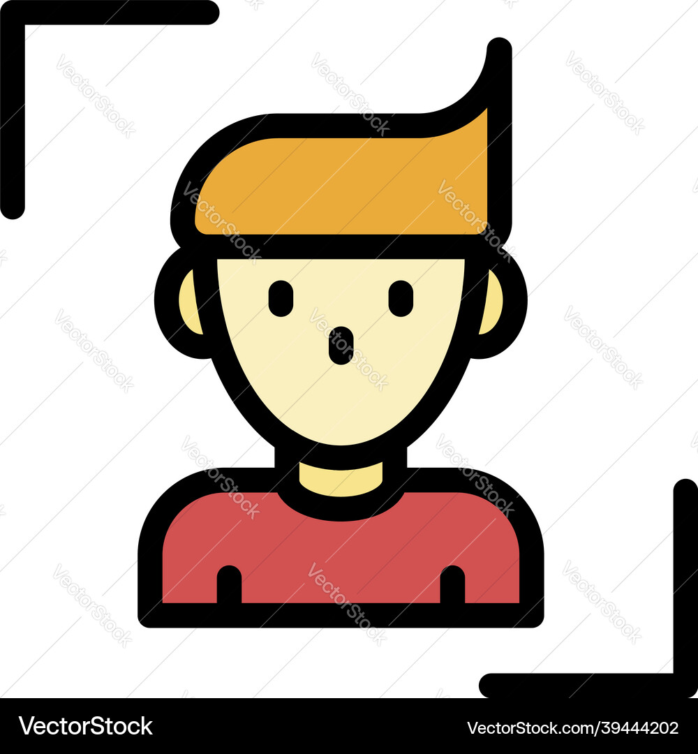 Personal identification icon color outline Vector Image