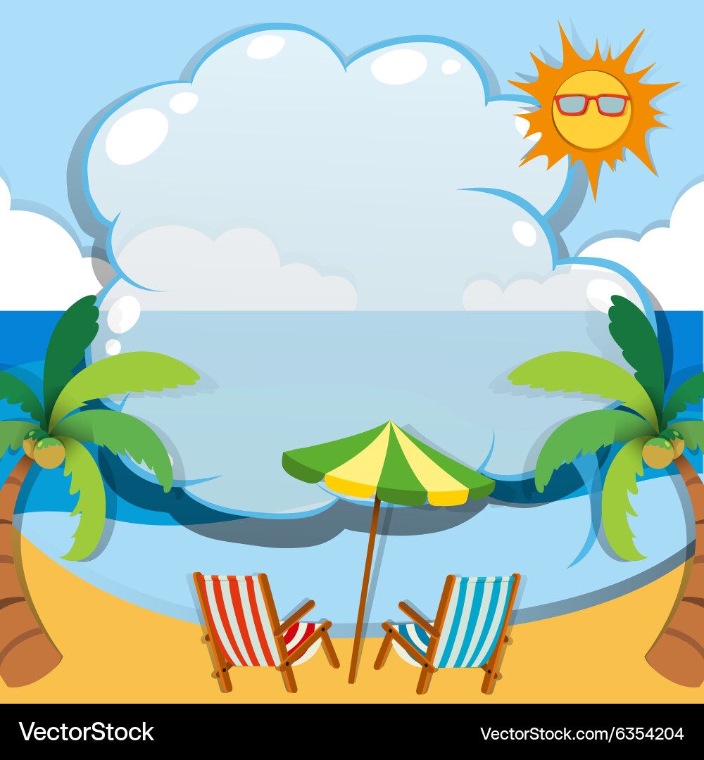 Border design with summer theme Royalty Free Vector Image