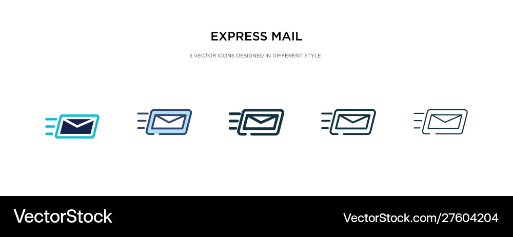 Express mail icon in different style two colored Vector Image