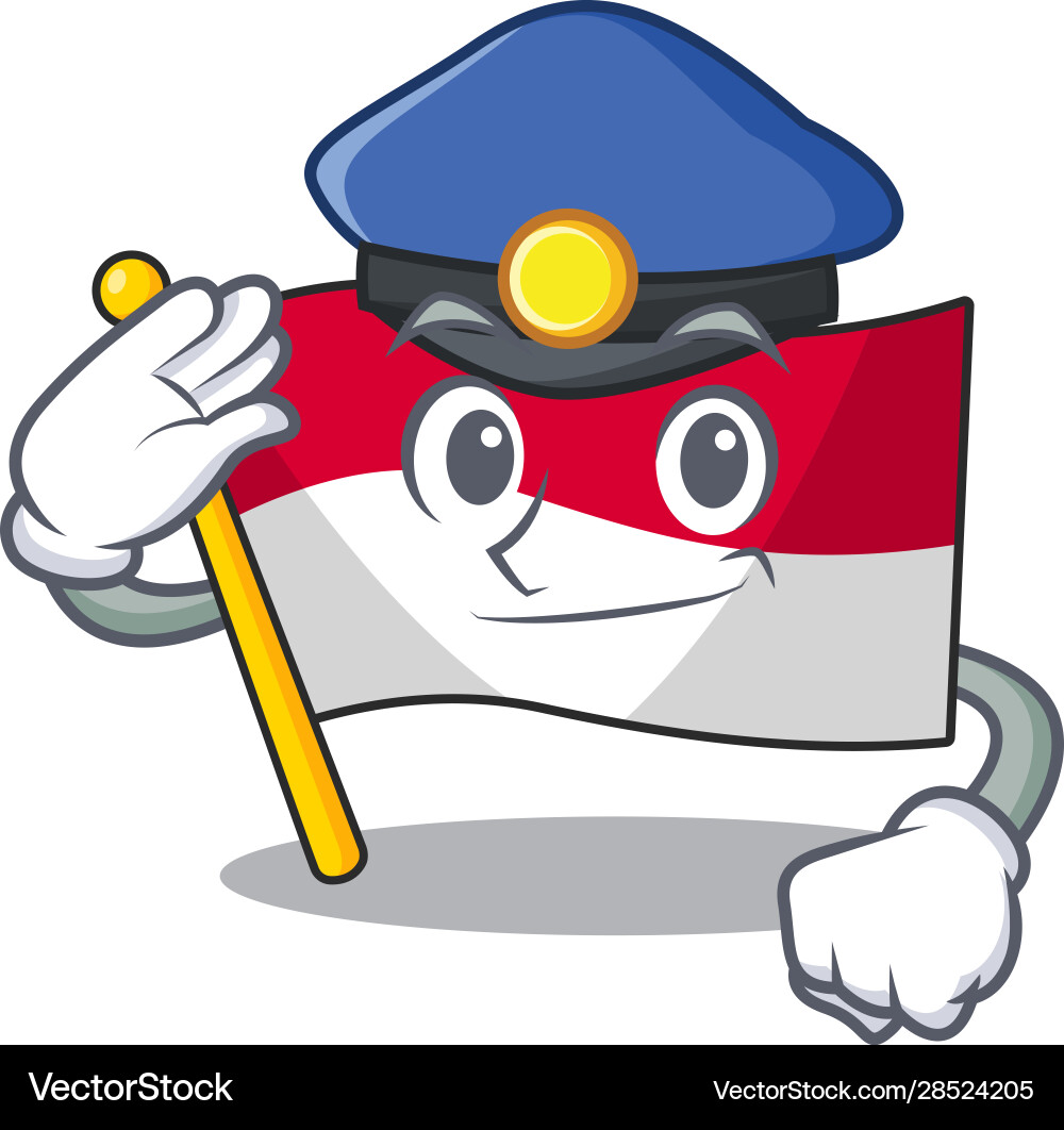 Flag monaco scroll cartoon mascot style Royalty Free Vector