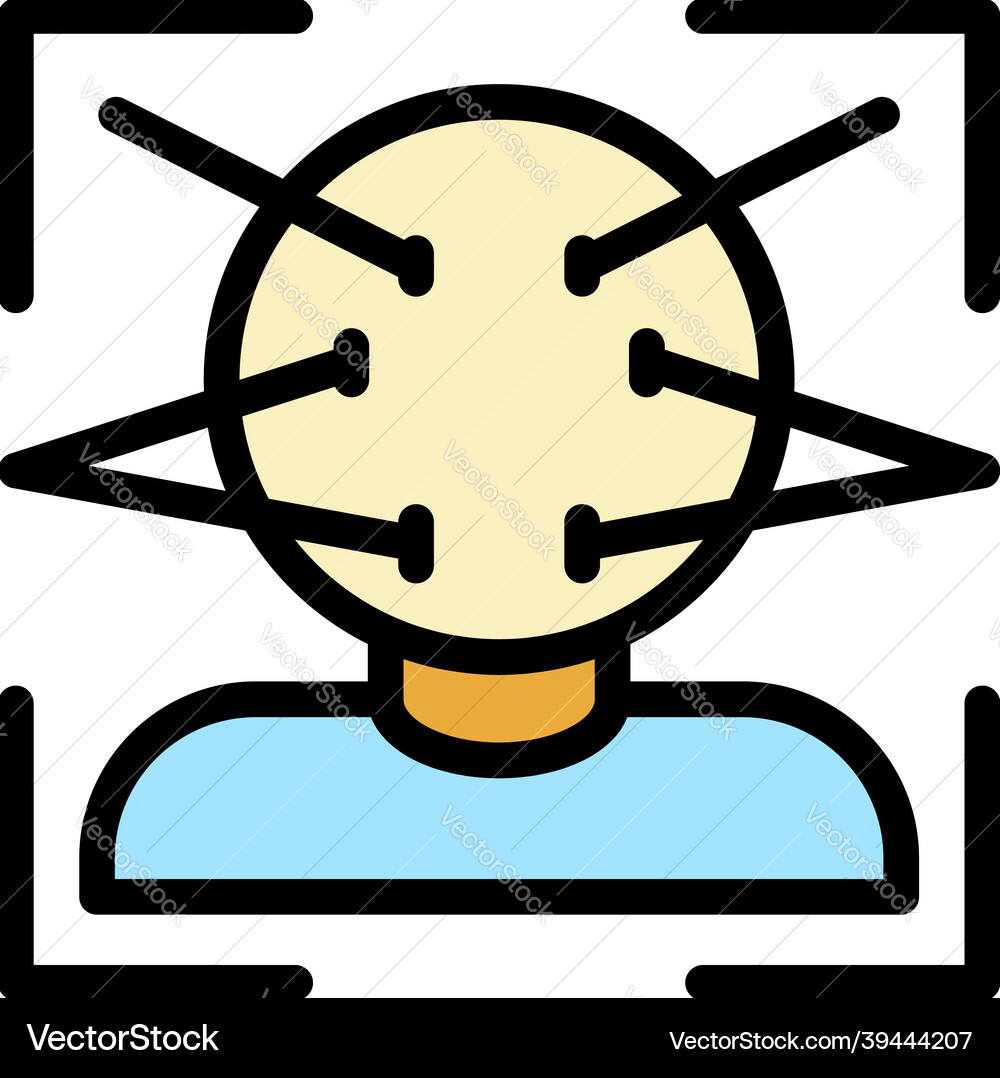 Face id icon color outline Royalty Free Vector Image