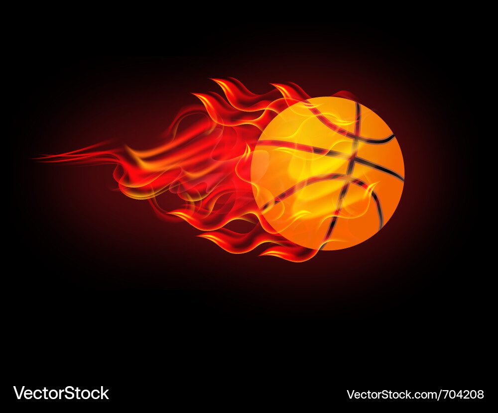 Basketball on fire Royalty Free Vector Image - VectorStock