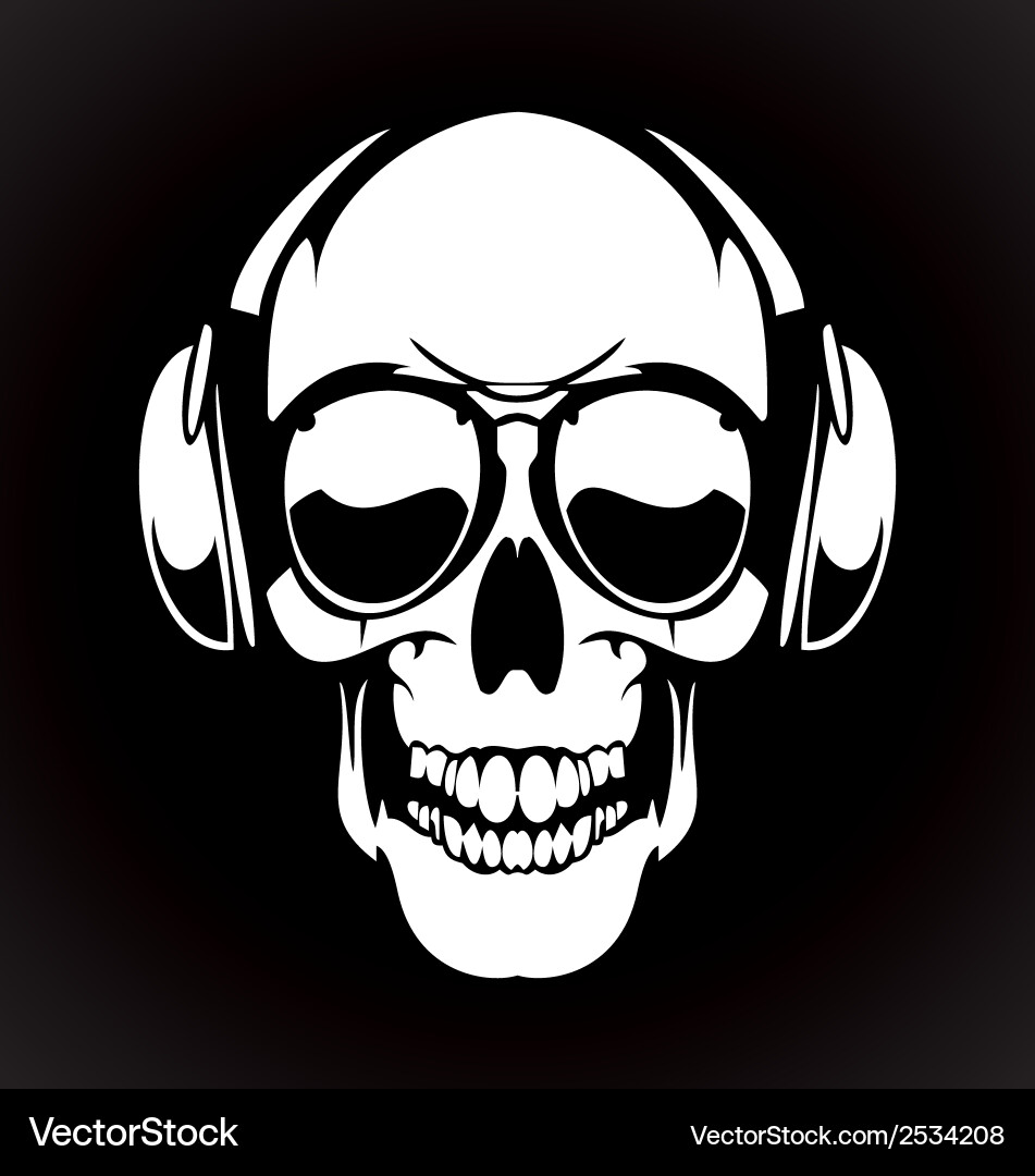 DJ Skulls Royalty Free Vector Image - VectorStock