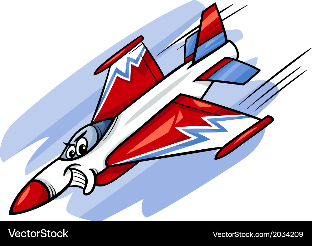 Jet fighter plane cartoon Royalty Free Vector Image