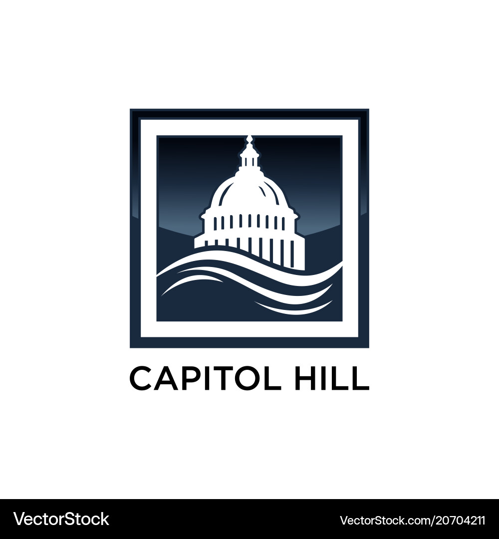 Capitol building logo Royalty Free Vector Image