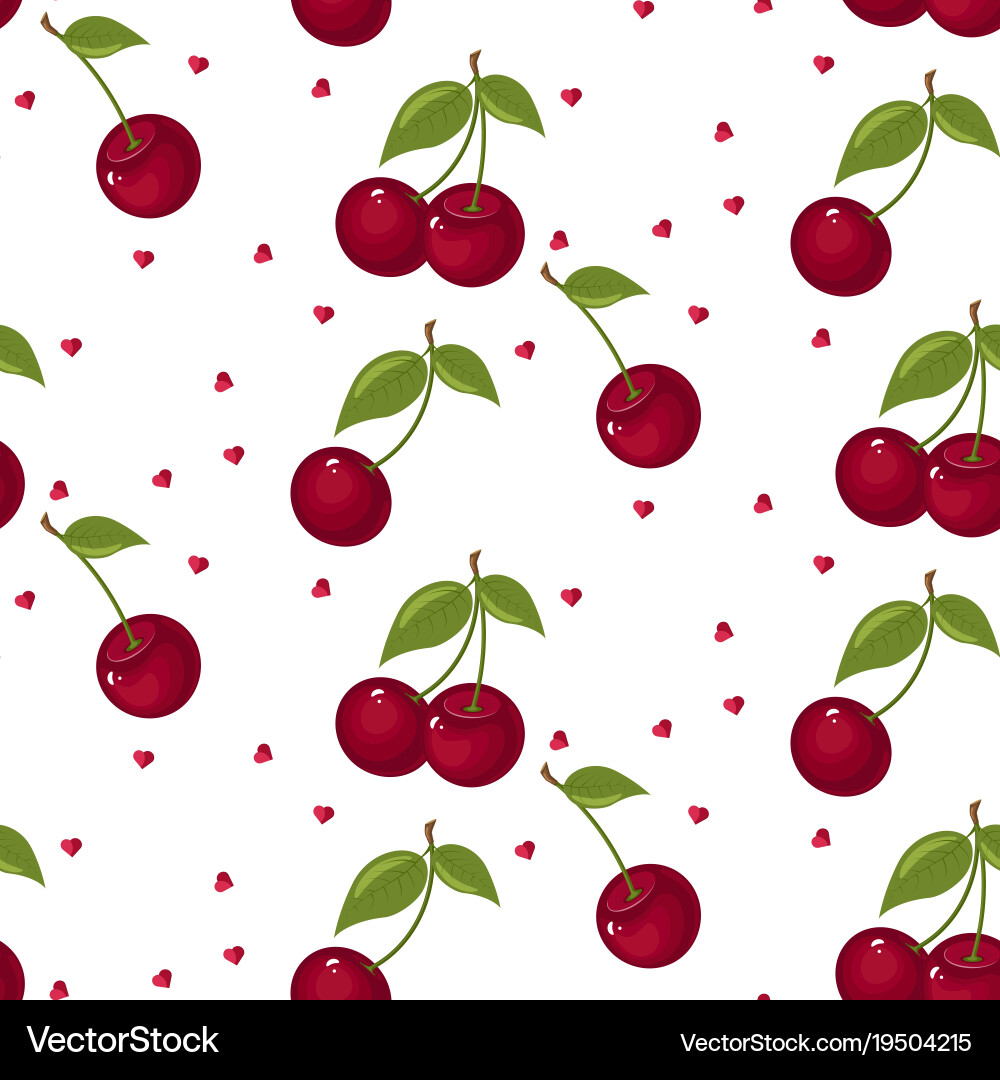 Cute cherry seamless pattern good for textile Vector Image