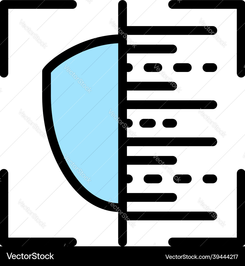 Face biometrics icon color outline Royalty Free Vector Image