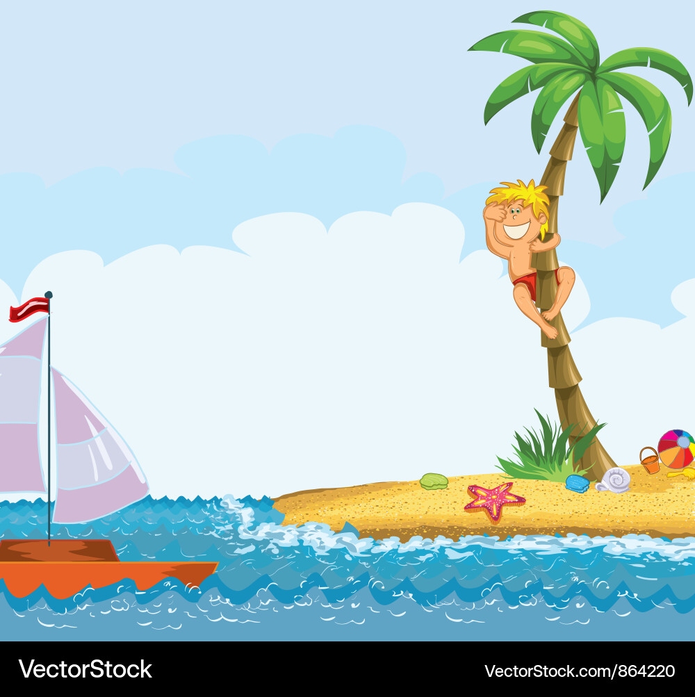 Cartoon summer background Royalty Free Vector Image