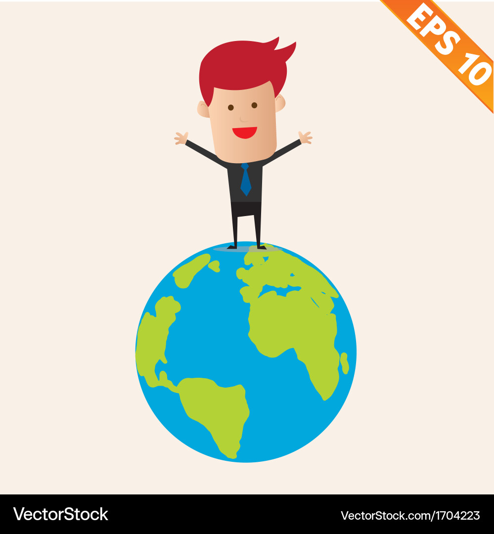 Business man standing on earth- - EPS10 Vector Image by basketman23 ...