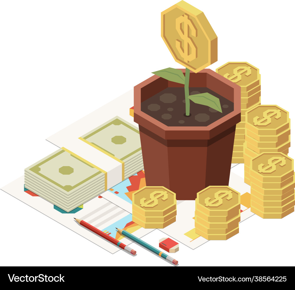 Marketing isometric icon Royalty Free Vector Image