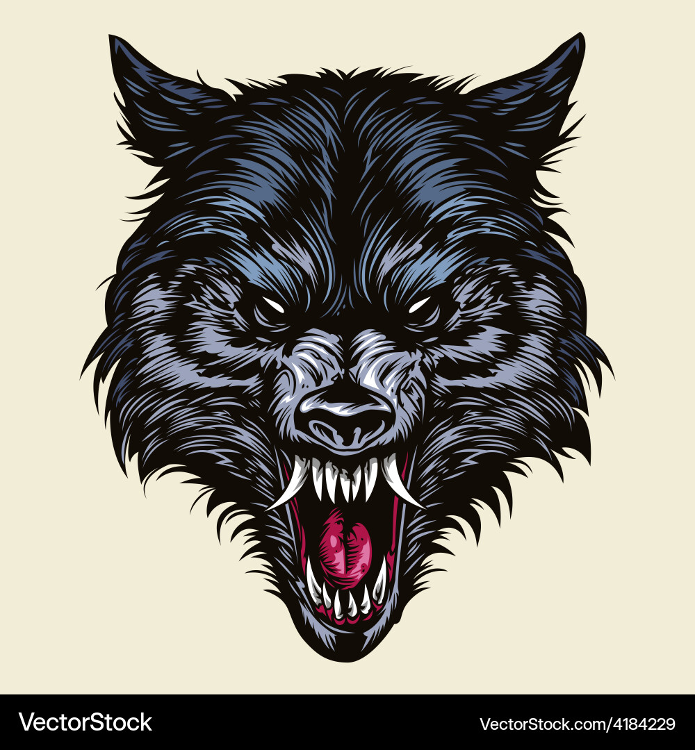 Angry Wolf Head Royalty Free Vector Image - VectorStock