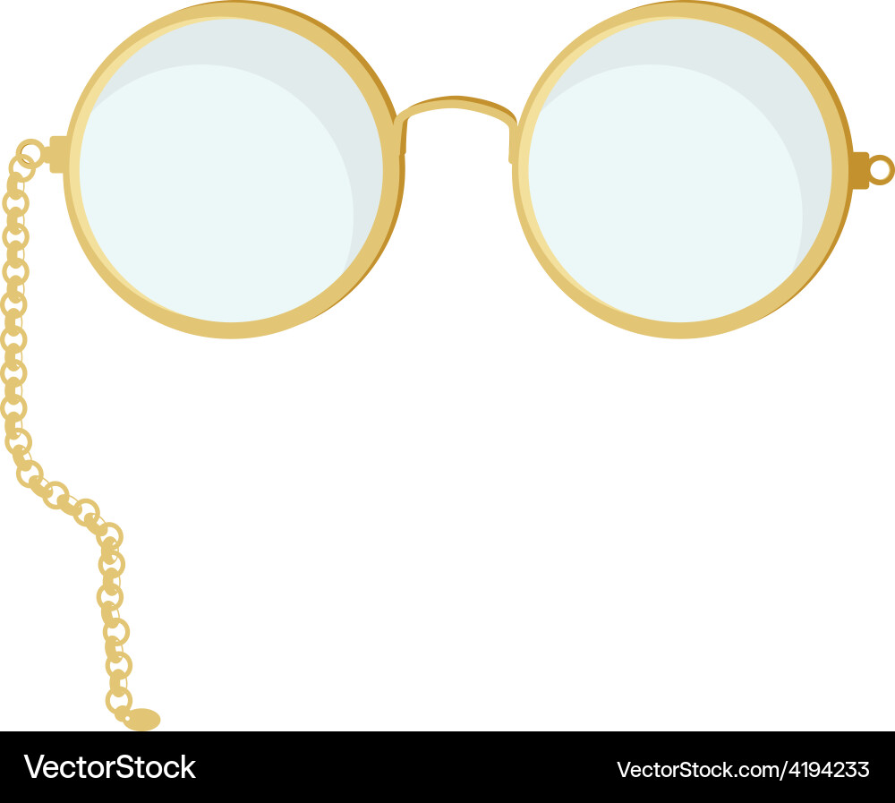 Golden round glasses Royalty Free Vector Image