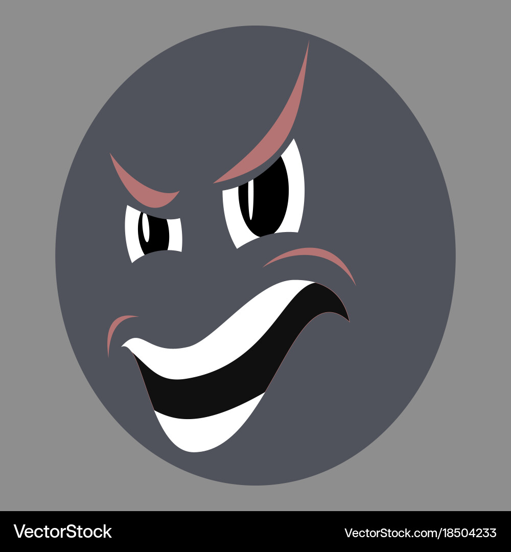 emotional stare evil devil faces smiles set - Stock Image - Everypixel