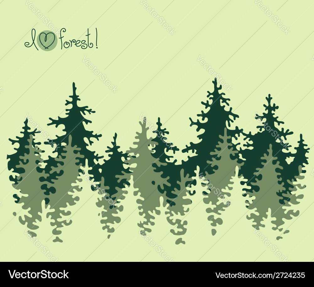 Abstract banner of coniferous forest Royalty Free Vector