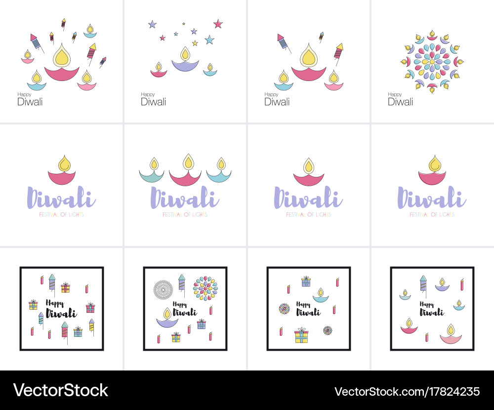 Happy diwali text design Royalty Free Vector Image