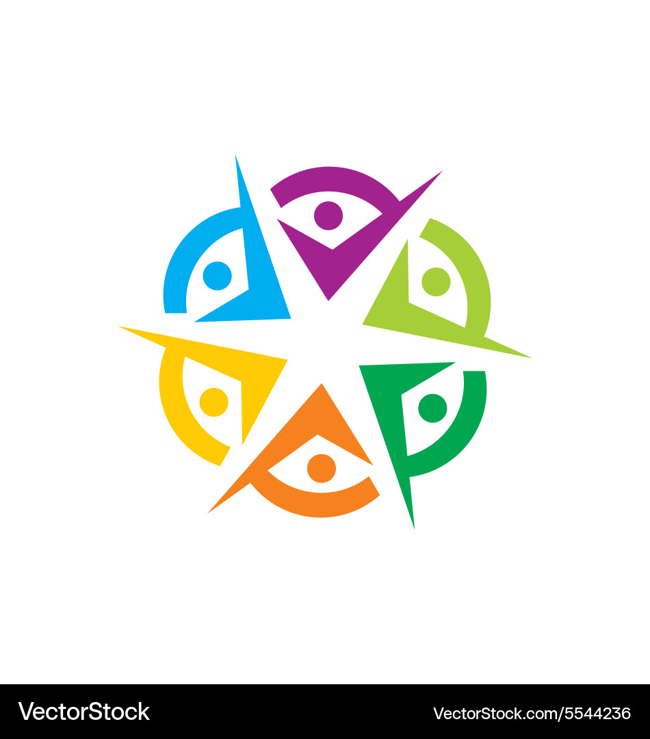 Circle people diversity colorful logo Royalty Free Vector