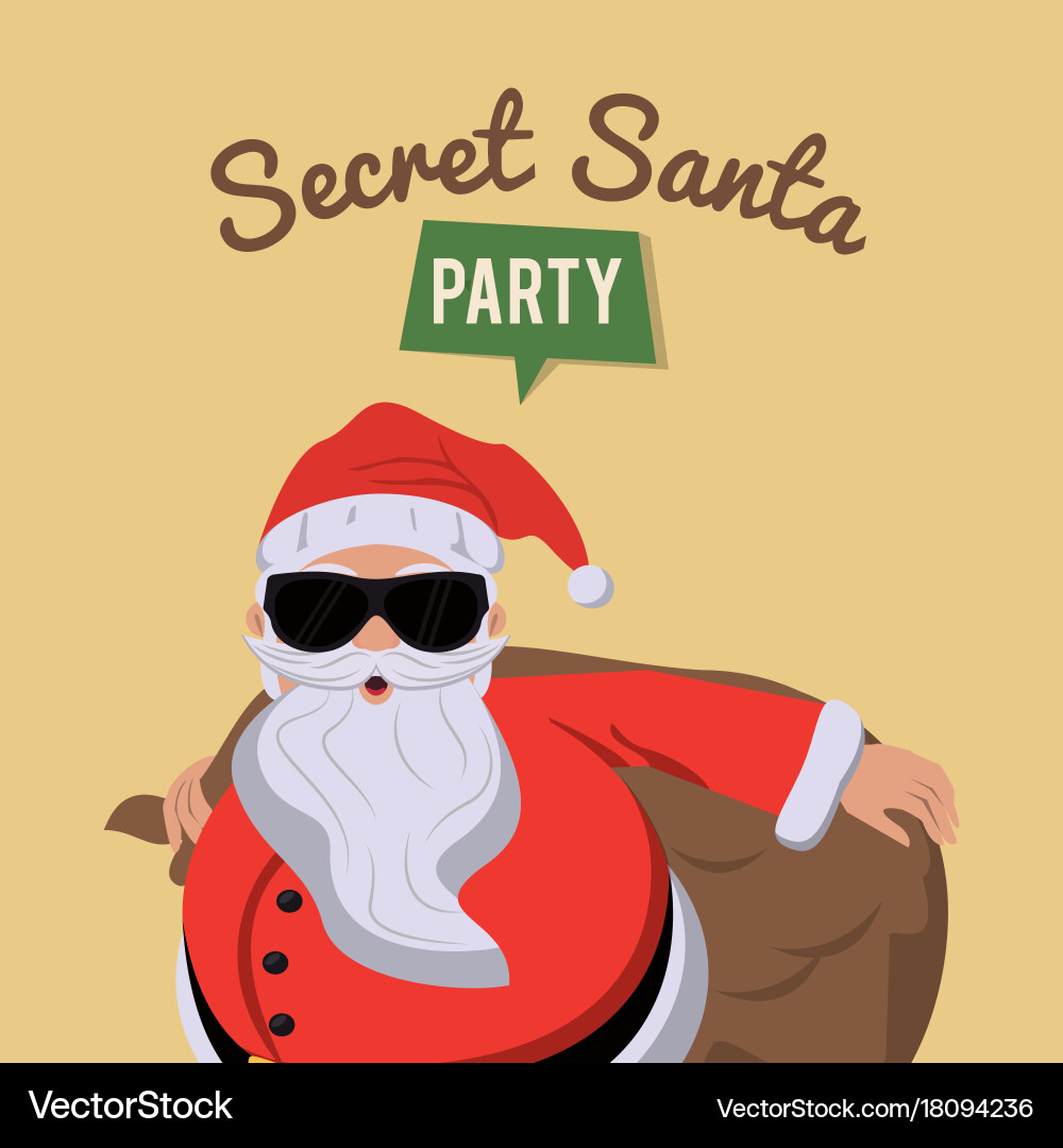 Secret santa cartoon Royalty Free Vector Image