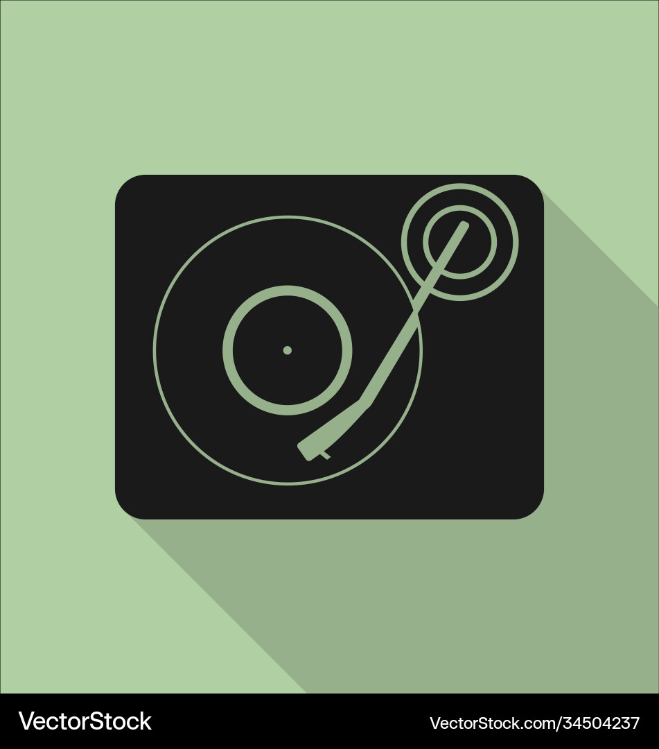 Vinyl record player in modern flat style Vector Image