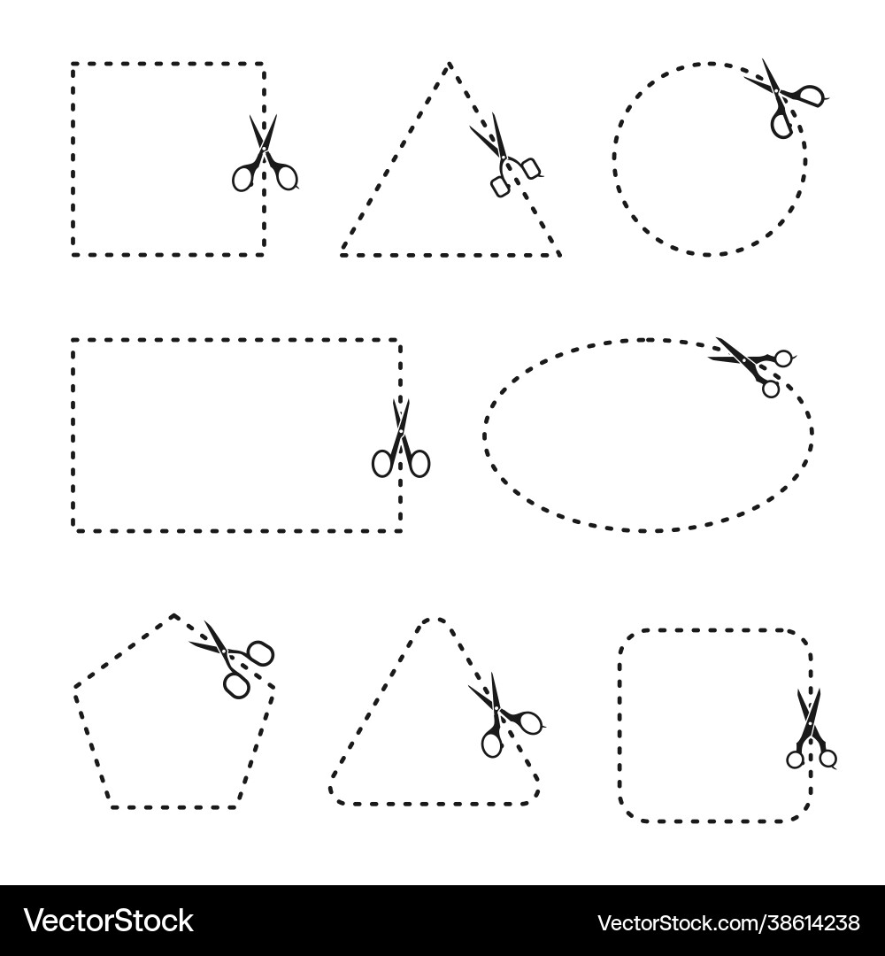 Set cutting scissors Royalty Free Vector Image