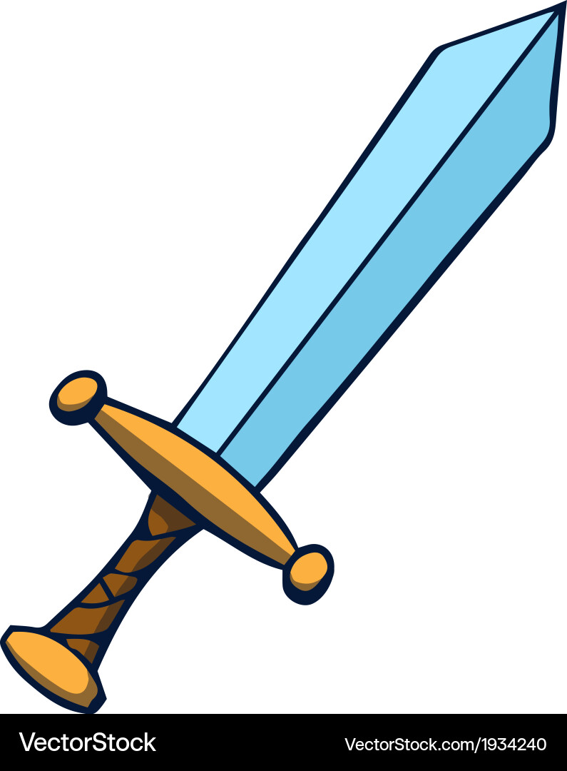 Cartoon sword Royalty Free Vector Image - VectorStock